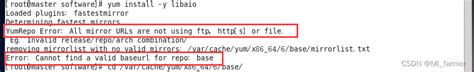Yumrepo Error All Mirror Urls Are Not Using Ftp S Or File解决办法