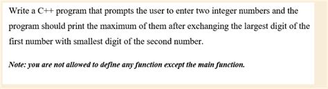 solved write a c program that prompts the user to enter two integer