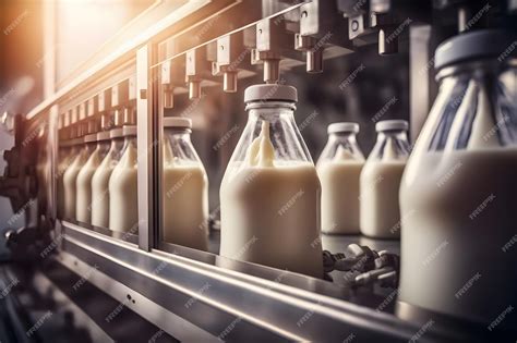 Premium Ai Image Milk Production In A Factory Neural Network Ai Generated