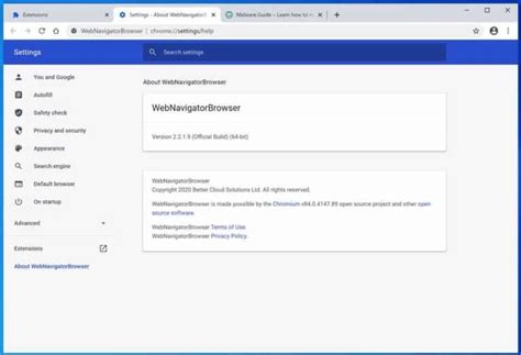 Remove WebNavigatorBrowser Adware Updated August