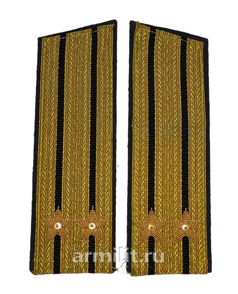 Купить погоны парадные вмф верх со скосом с вышитыми звездами капитан 2 ...