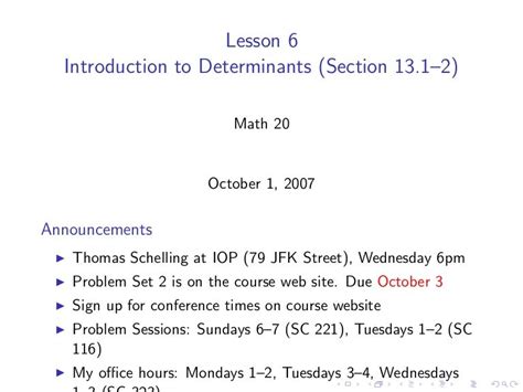 lesson 6 introduction to determinants slides notes