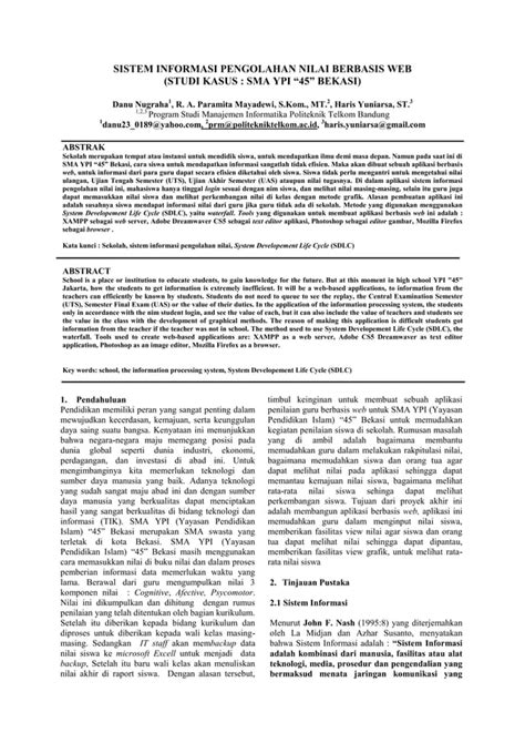 Jta Sistem Informasi Pengolahan Nilai Berbasis Web Pdf