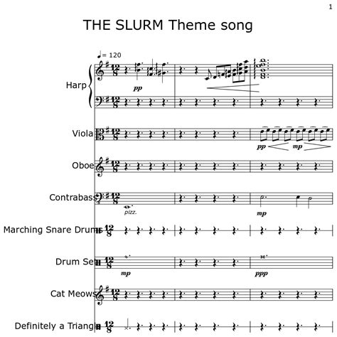 The Slurm Theme Song Sheet Music For Harp Viola Oboe Contrabass