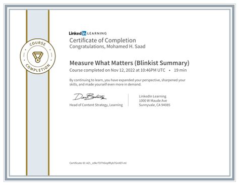 Mohamed H Saad On Linkedin Certificate Of Completion
