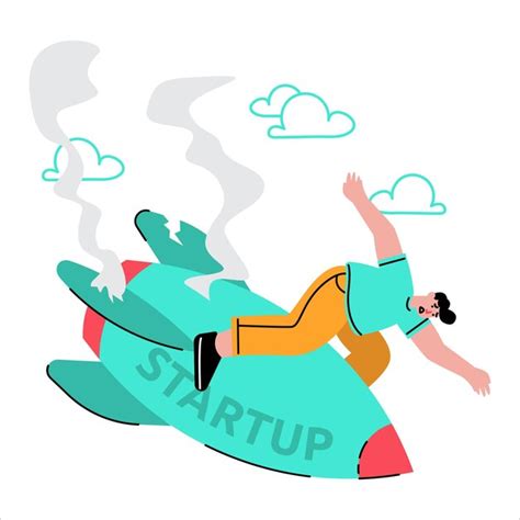 premium vector startup crashes due to financial crisis