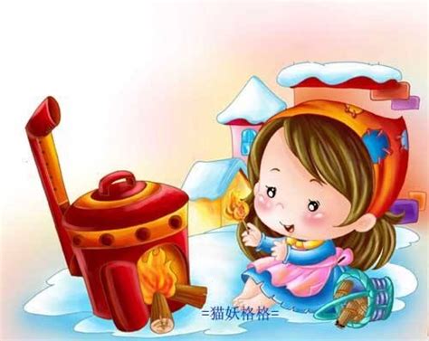 卖火柴的小女孩卡通 图库 五毛网