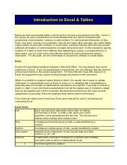 Introduction To Excel And Tables Docx Introduction To Excel Tables Before We Start
