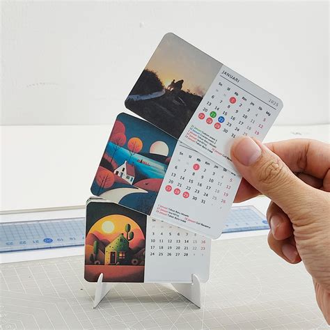 Unique Cute Tiny Calendar With Holder You Can Add Custom Event And Request Your Country