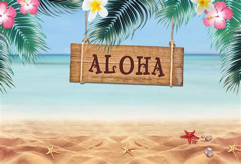 Hawaii Party Backdrop Luau Summer Theme Photography Background Tropica