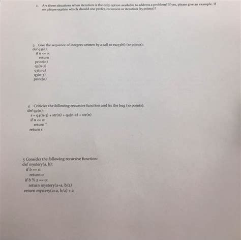 Solved 2 Are There Situations When Iteration Is The Only
