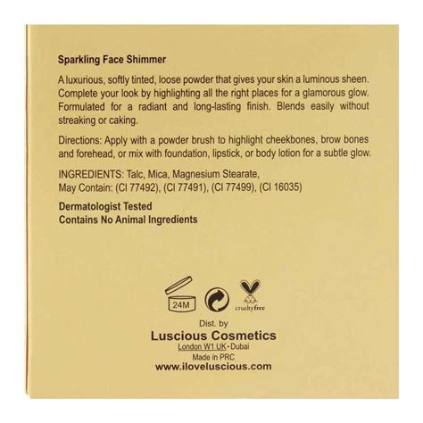 Purchase Luscious Cosmetics Sparkling Face Shimmer Shimmering Sand Online At Special Price In