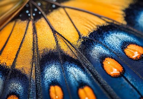 Close Up Of Butterfly Wings Macro Photography Stock Illustration