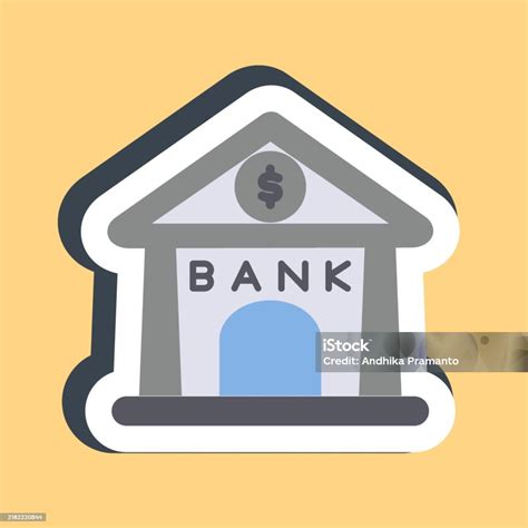 스티커 은행 건물 요소 인쇄물 웹 포스터 로고 사이트 계획 지도 인포그래픽 등에 적합합니다 건축물에 대한 스톡 벡터 아트 및 기타 이미지 Istock
