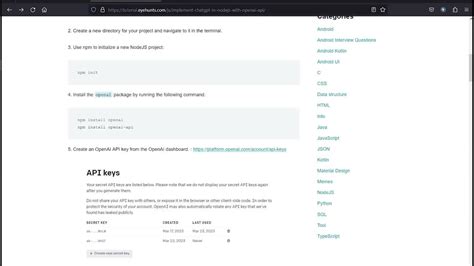 Implement Chatgpt In Nodejs With Openai Api Youtube