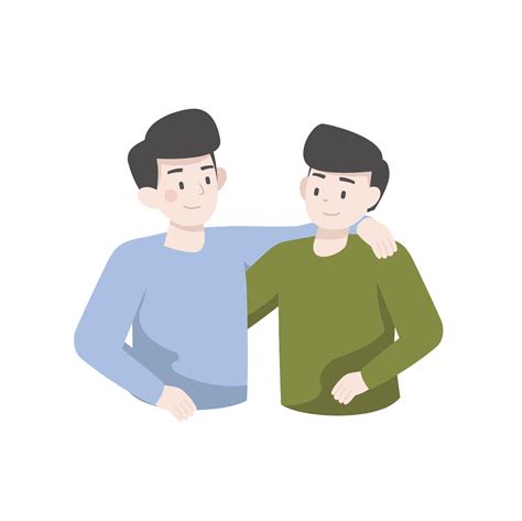 어깨동무 친구 남성 삽화 일러스트 Ai 다운로드 Download Illustration Of A Man Holding A Friends Shoulder 어반브러시