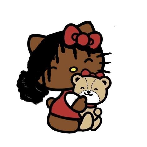 Hello Kityy With Puff And Locs Hello Kitty Art Walpaper Hello