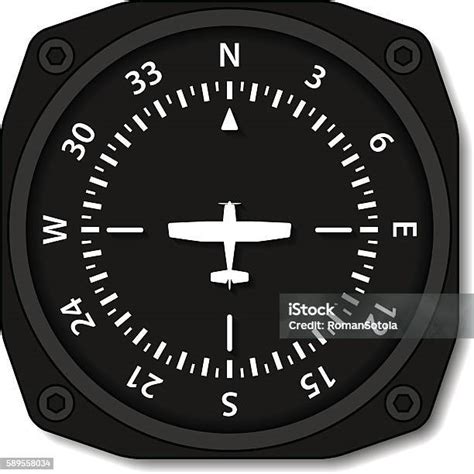 Aviation Aircraft Compass Turns Stock Illustration Download Image Now