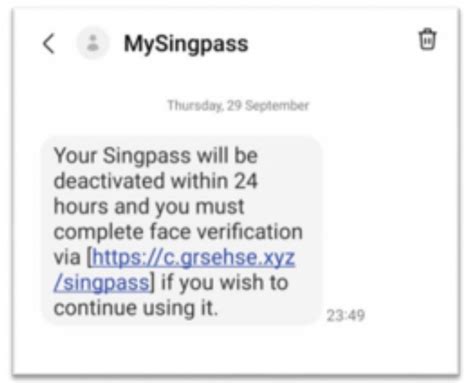 Scammers Targeting Victims Through Sms To Obtain Singpass Login