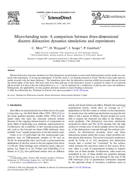 pdf micro bending tests a comparison between three dimensional
