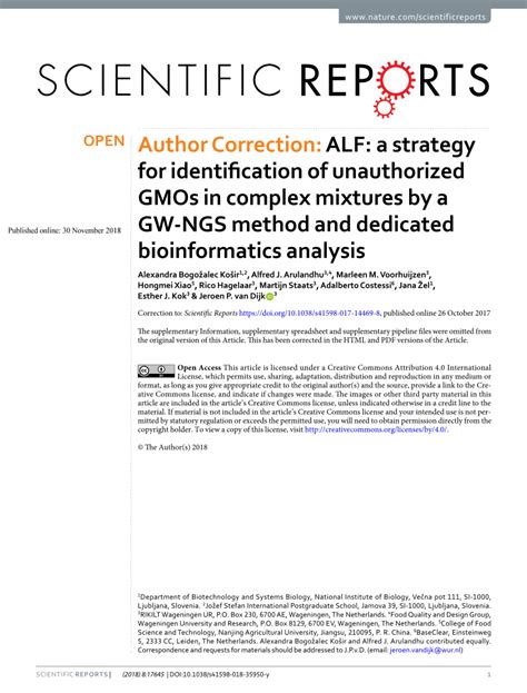 Pdf Author Correction Alf A Strategy For Identification Of