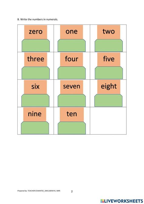 Numbers 0 To Ten Worksheet Live Worksheets
