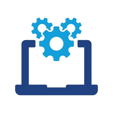 Service Of Software Silhouette Icon Computer System Update Color