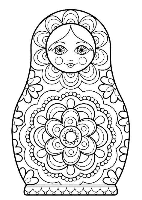 Muñeca Rusa Con Un Precioso Mandala A La Altura Del Vientre Páginas