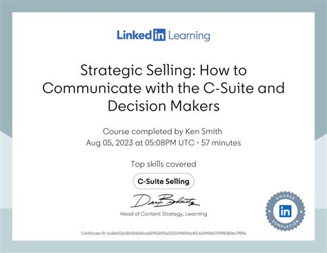 Ken Smith On Linkedin Certificate Of Completion