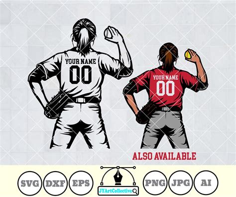 Colored Layer Softball Pitcher Svg Softball Player Svg Softball