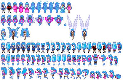 Aqua Sprite Sheet By Strawberry Pixels On Deviantart