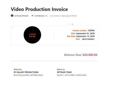 Free Google Docs Invoice Templates ClickUp