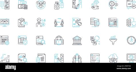 Market Trends Linear Icons Set Consumerism Innovation Globalization Digitization