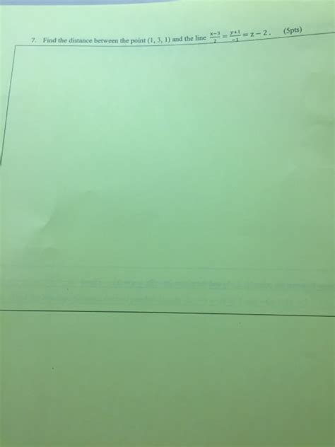 Solved Find The Distance Between The Point 1 3 And The