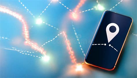 a smartphone displaying a map with location markers indicating a gps