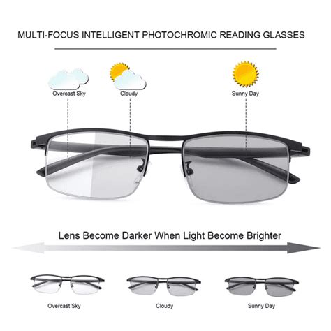 Yiyouzqt Progressive Multifocus Reading Glasses Blue Light Blocking Photochromic Sunglasses