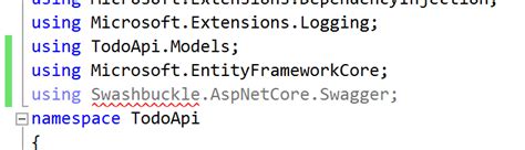 c adding reference to swashbuckle aspnetcore swagger gives me red