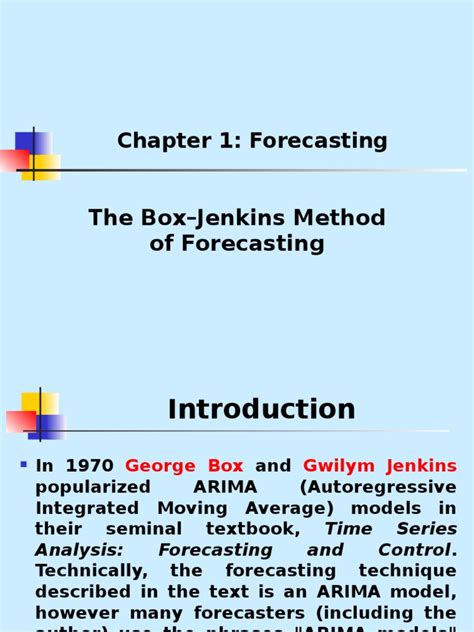 Chapter 1 Forecasting Arima Method Pdf Forecasting Autoregressive Integrated Moving Average