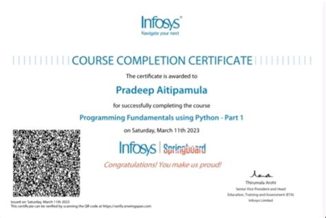 aitipamula pradeep on linkedin infosys springboard learning