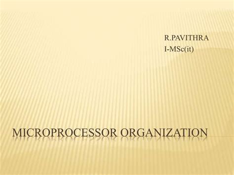 Microprocessor Organization In Digital Ppt