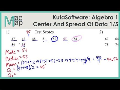 Kutasoftware Algebra 1 Center And Spread Of Data Part 1 Youtube