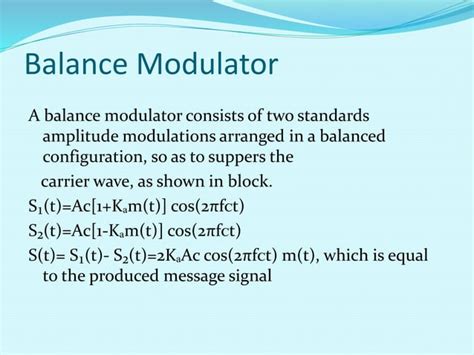 Generation Of Ssb And Dsb Sc Modulation Pptx Digital Audio Computer Software And Applications