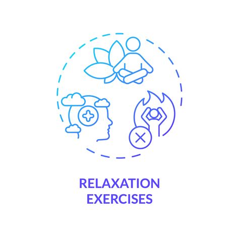 2d Gradient Relaxation Exercises Blue Thin Line Icon Concept Isolated