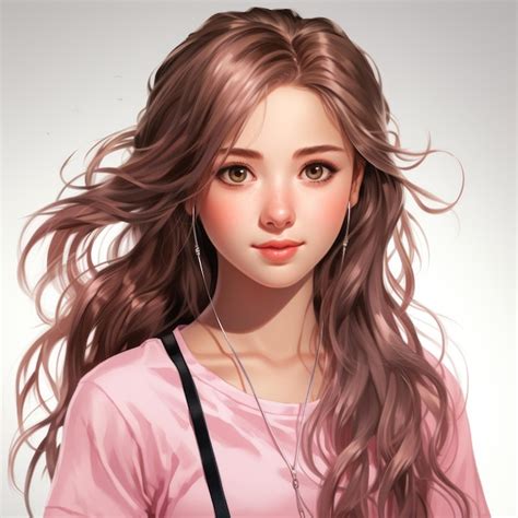 Premium Ai Image An Illustration Of A Girl With Long Brown Hair