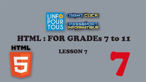Html Lesson 7 For Grades 7 To 11 Youtube Html Lesson 7 For Grades 7 To 11 Youtube