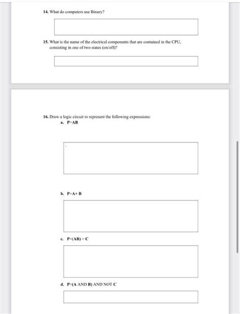 Solved 14 What Do Computers Use Binary 15 What Is The
