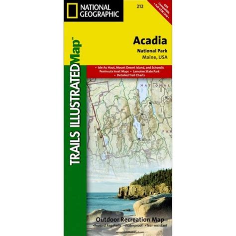 Acadia National Park Trail Map National Geographic Map Reference 212