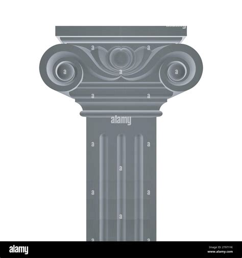 Roman Column Polygonal Illustration On White Background For Design