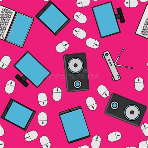 Seamless Pattern Texture From Modern Digital Devices Gadgets Tablets Smartphones Mice