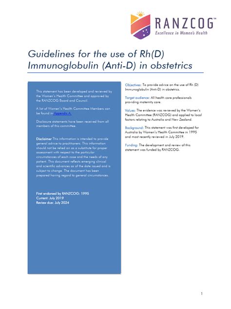 Anti D Guidelines July 2021 Pdf